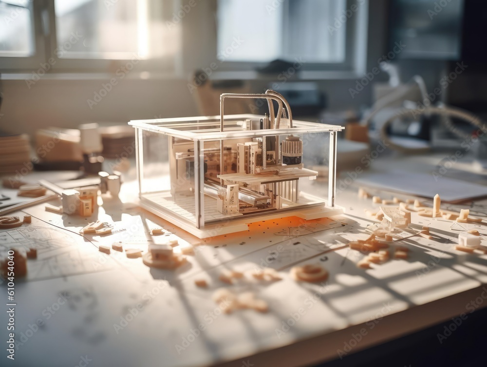 The 3D printer whirs and hums as it constructs a detailed miniature ...