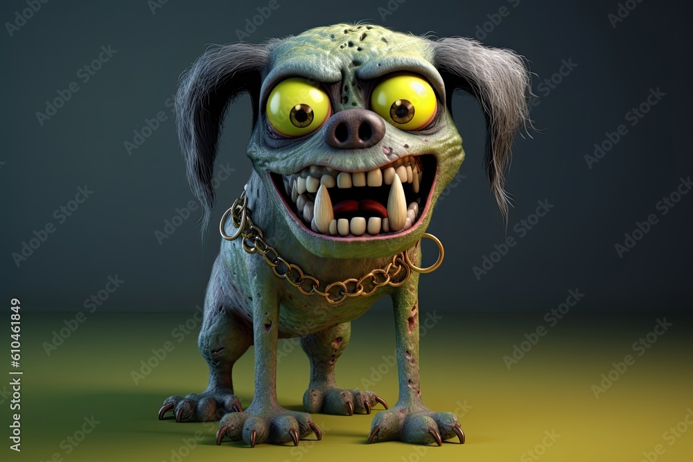 Cartoon Zombie Dog Character for Halloween. Generative AI Stock ...