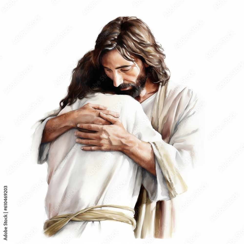 Jesus Christ Hug Stock Illustration | Adobe Stock