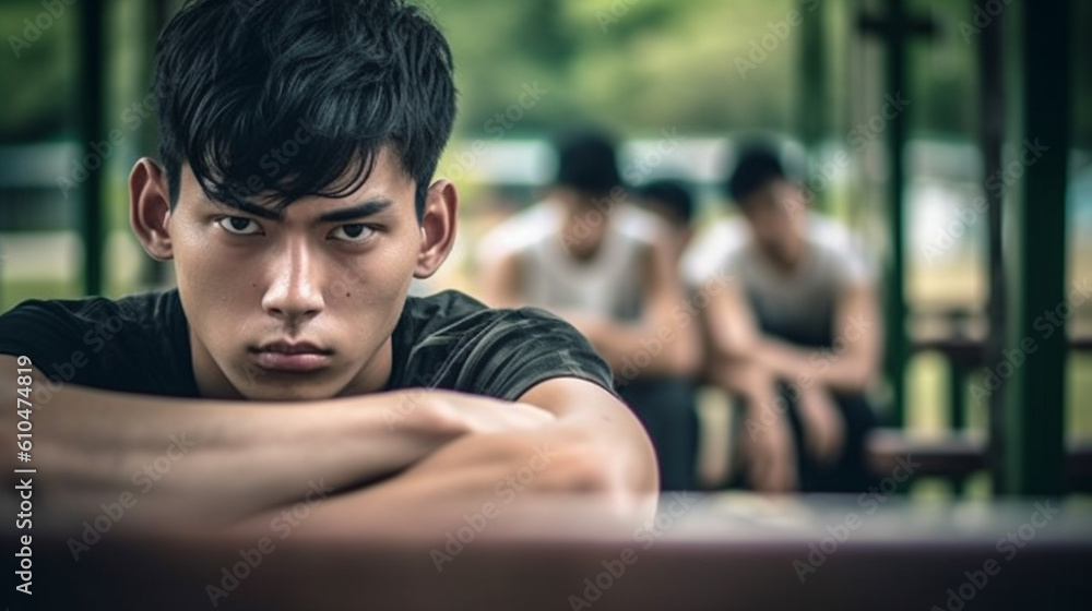 teenage girls and boys, bad mood anger and hate, bullying and being ...