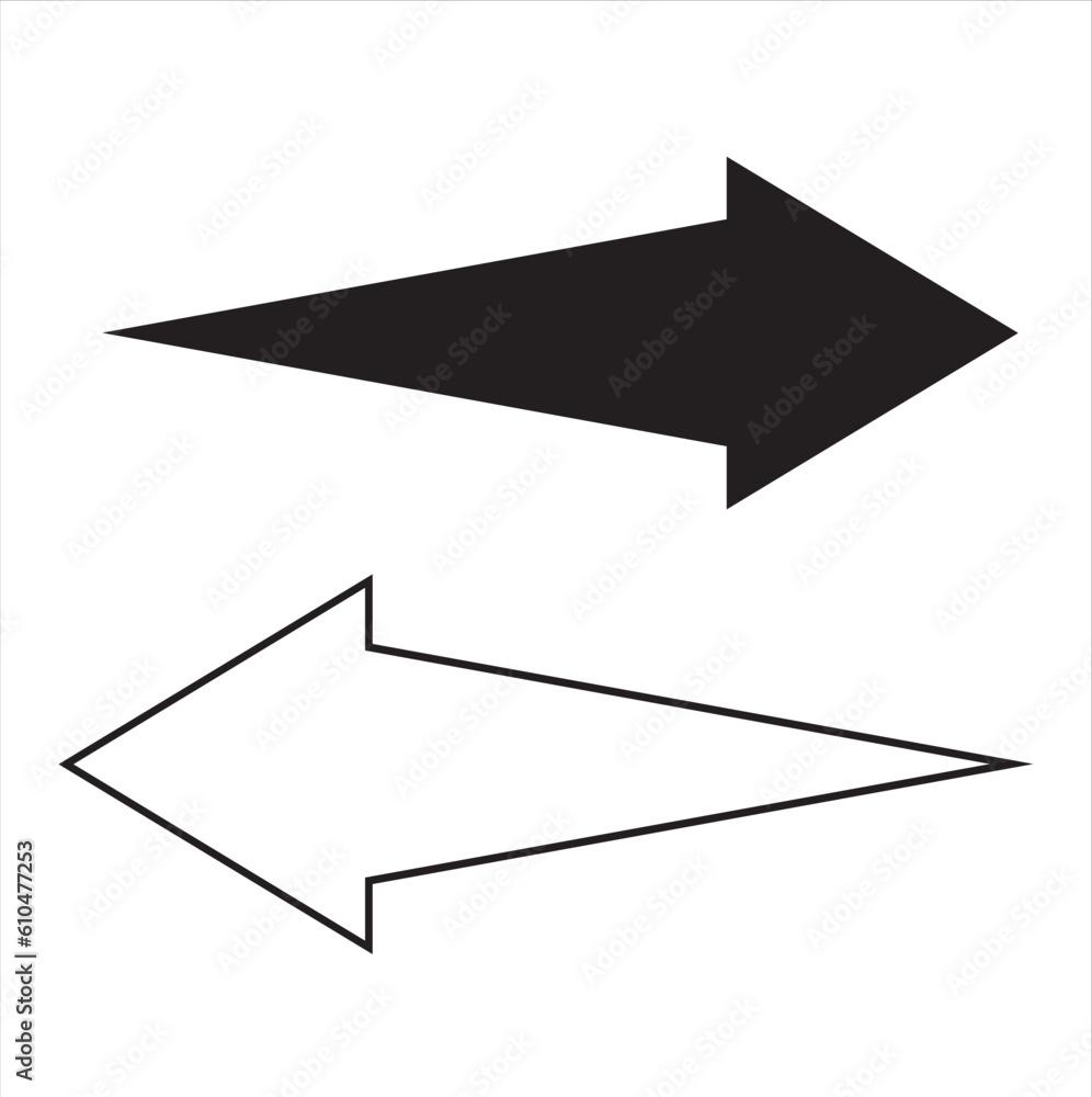 Simple double arrow icon vector. Simple arrow icon on white background ...