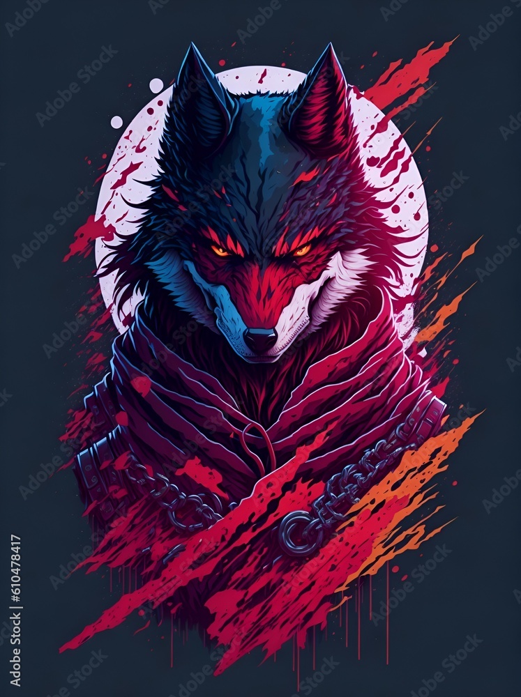 Wolf ai art Creation ,best ai design Stock Illustration | Adobe Stock