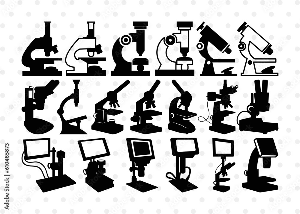 Microscope Silhouette, Microscope SVG, Lab Tool Svg, Microscope Outline ...
