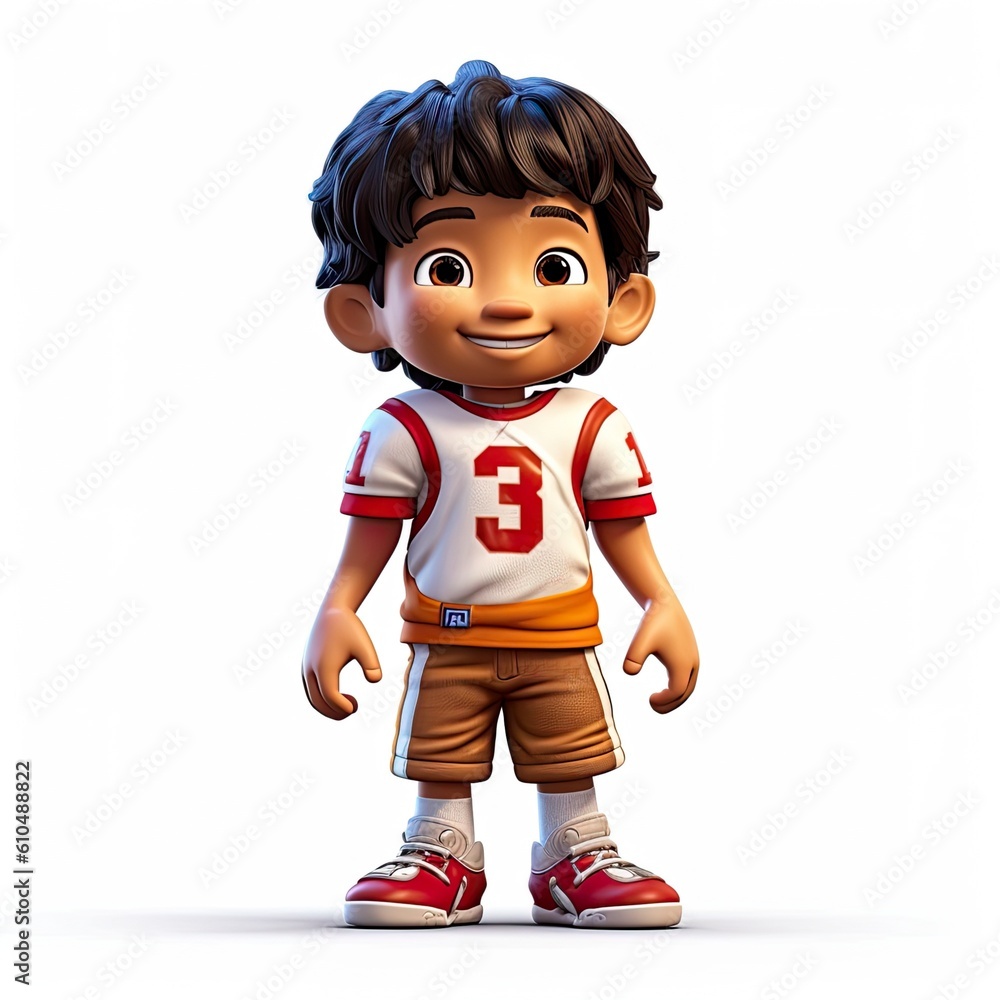 Beautiful boy cartoon style, time to play football - generative AI ...