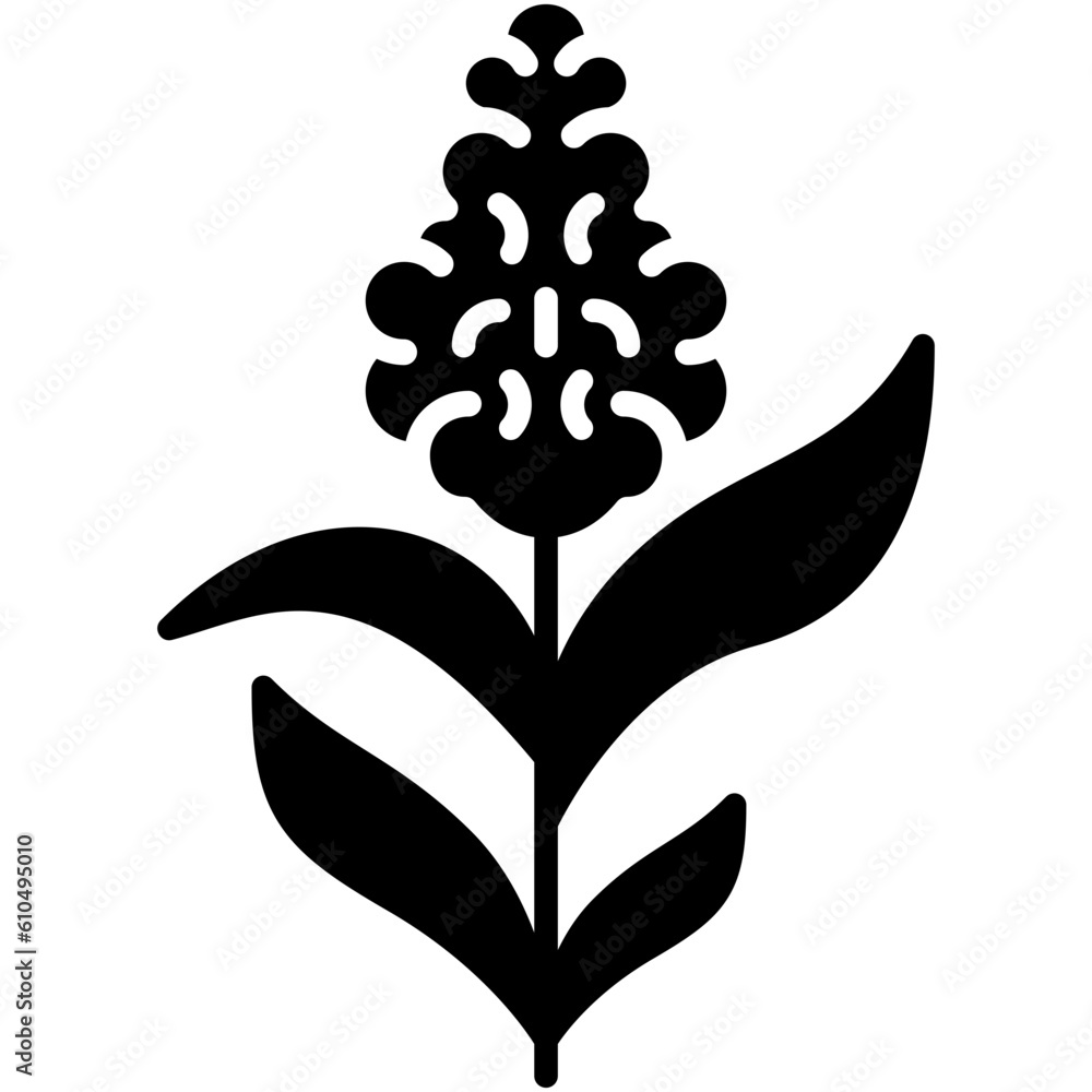 Sorghum Icon. Sorgo Grass Leaf Symbol Stock Illustration. Vector Solid ...