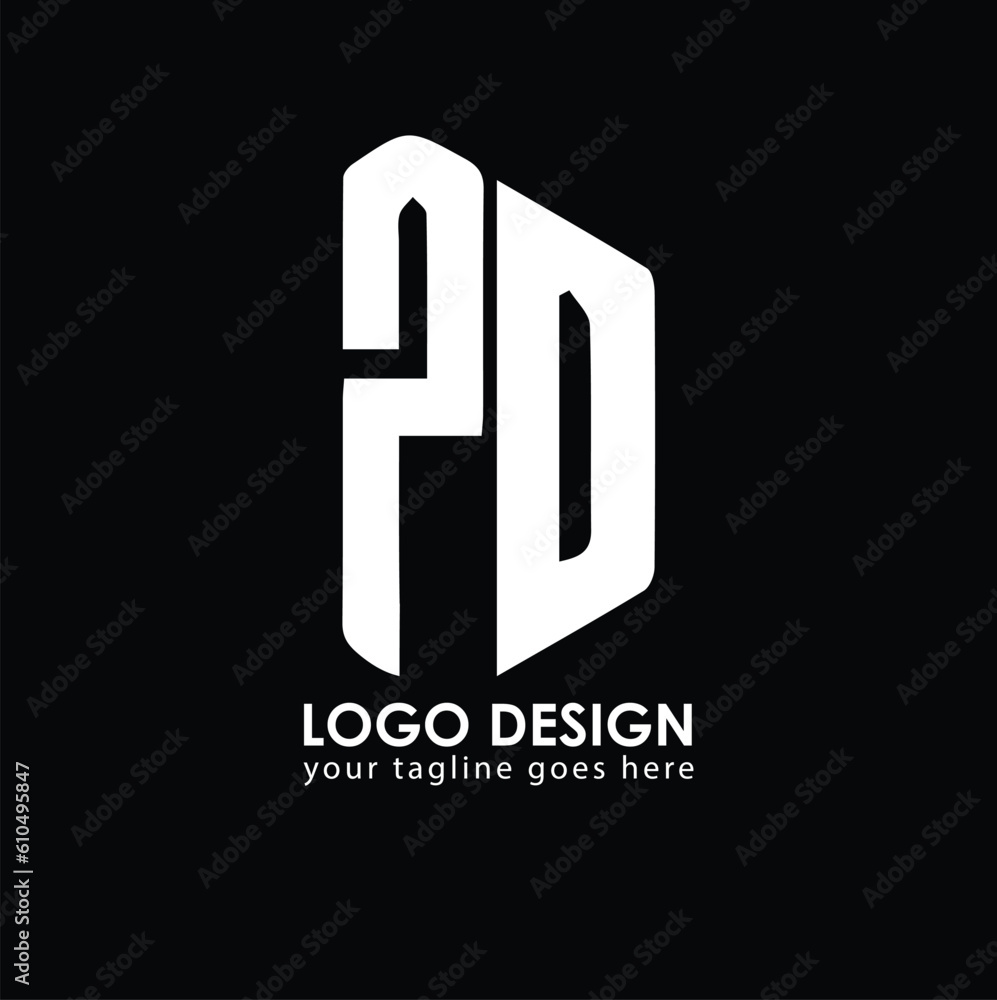Vetor de PD PD Logo Design, Creative Minimal Letter PD PD Monogram do ...
