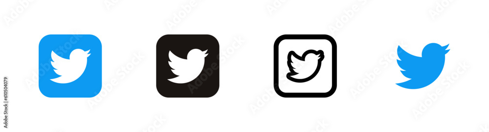 Vetor de Twitter. Different styles, color, twitter logo.social media ...