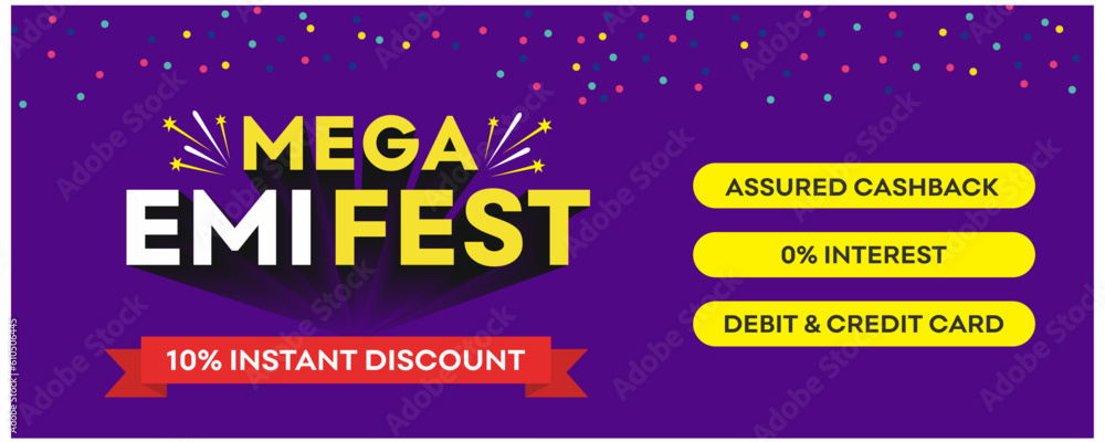 Mega EMI Fest Banner, Flyer Design. Promotional Advertisement Template ...