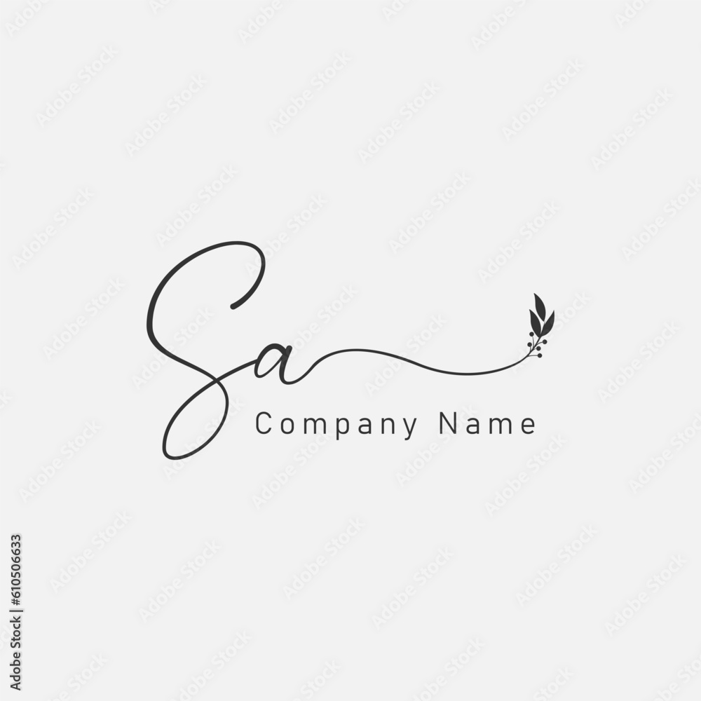 handwriting letter Sa. Initial Letter SA Logo monogram typography for ...