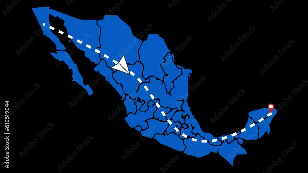 Mexico country map animation on transparent background Stock Video ...