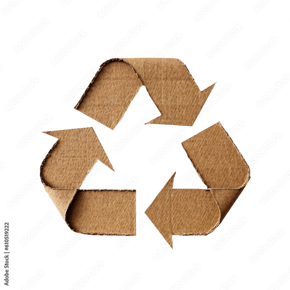 Cardboard recycling symbol isolated on transparent background ...