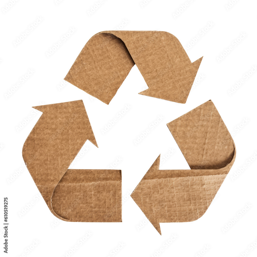 Cardboard recycling symbol isolated on transparent background ...