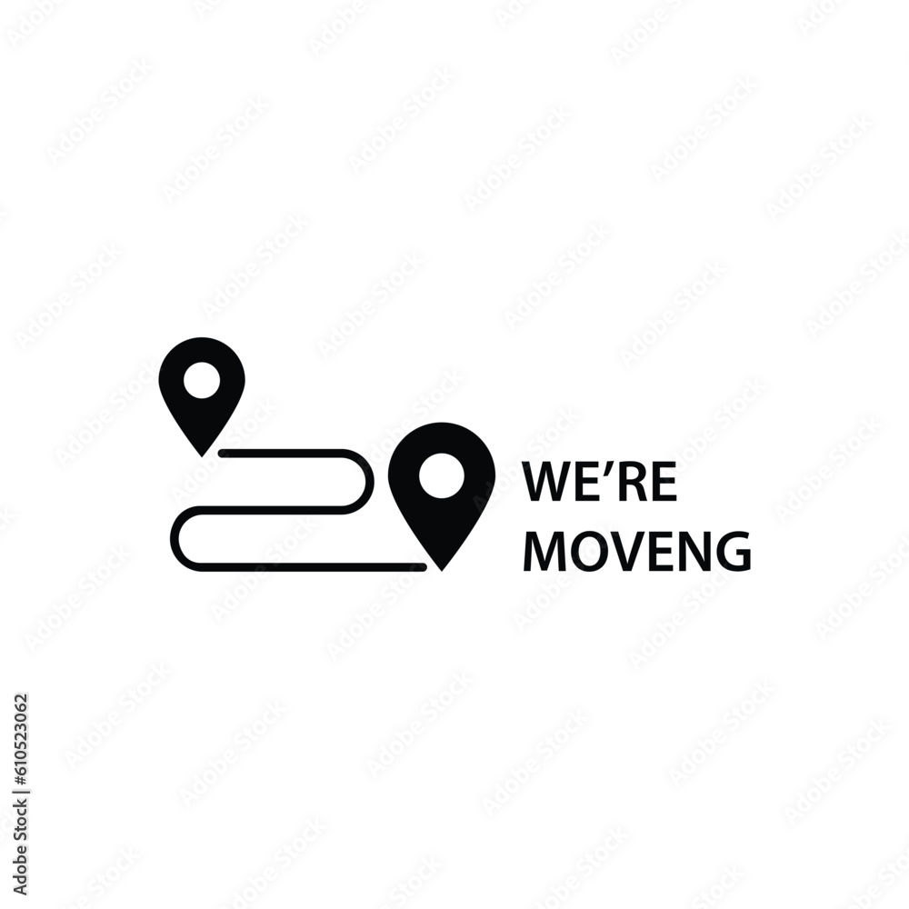 We're moving Moving card design. Clipart image Stock Vector | Adobe Stock