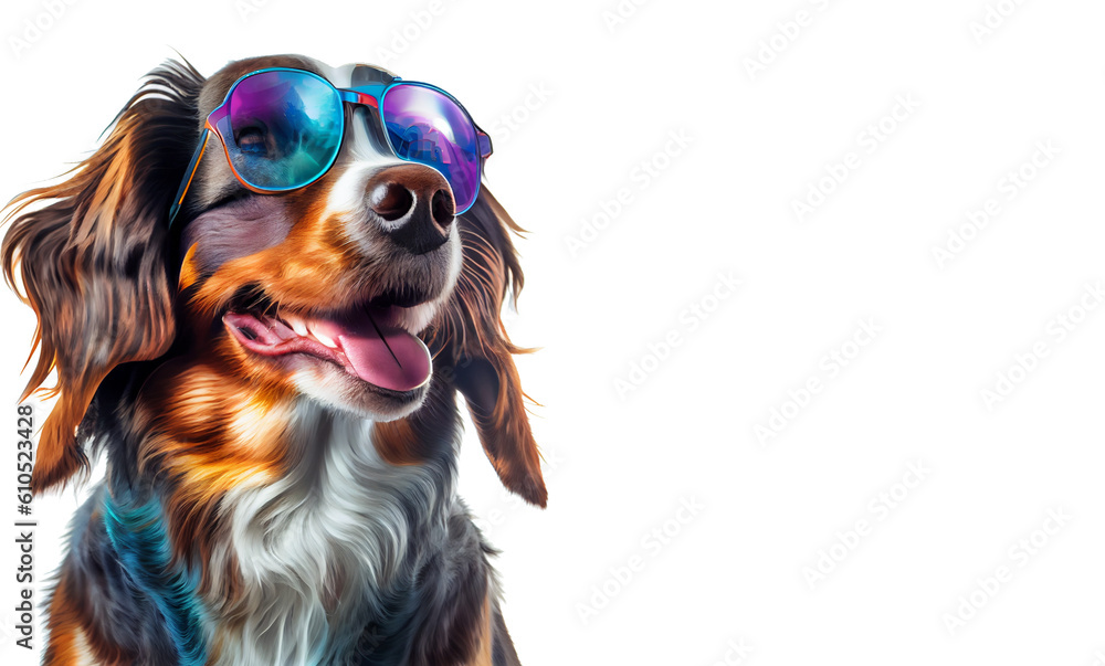 dog wearing cool glasses For summer On transparent background (png ...