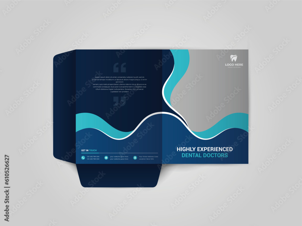 Dental care Medical Presentation folder, Business folder for files ...