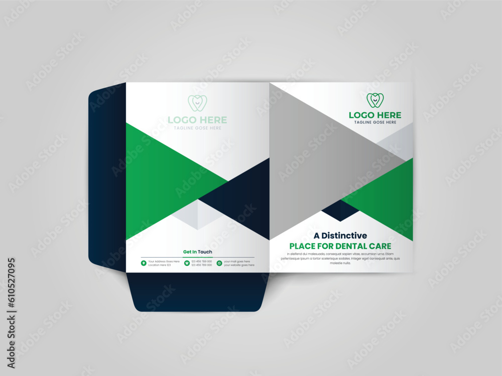 Dental care Medical Presentation folder, design cover template, layout ...