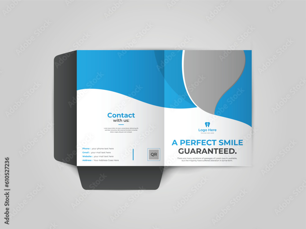 Dental care Medical Presentation folder, design cover template, layout ...