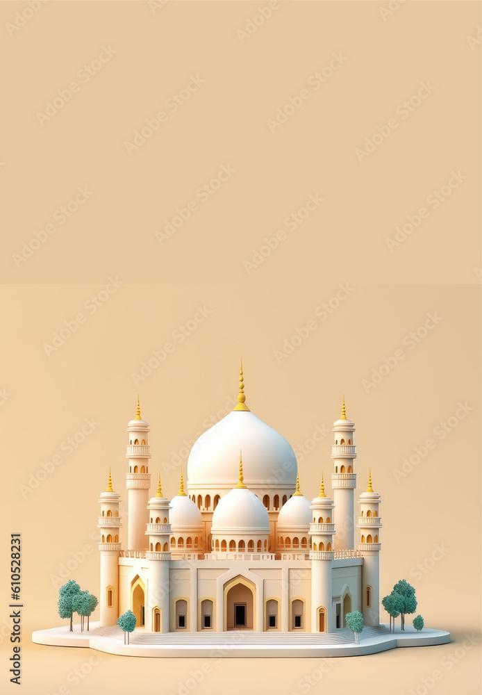 beautiful Islamic mosque vertical background with copy space ...
