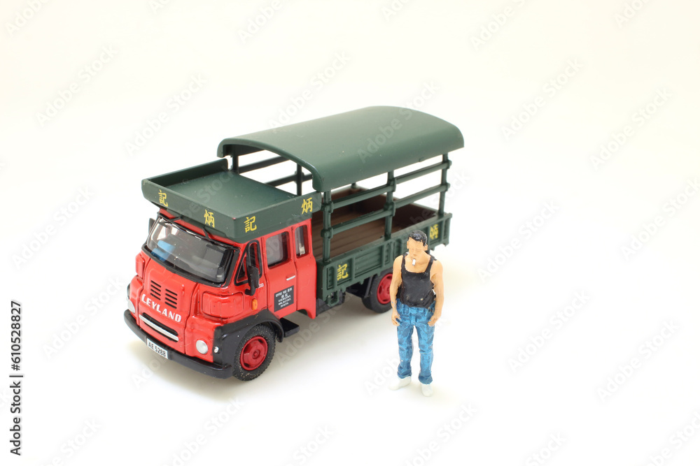 the 70s Leyland scale lorry at white background Stock Photo | Adobe Stock