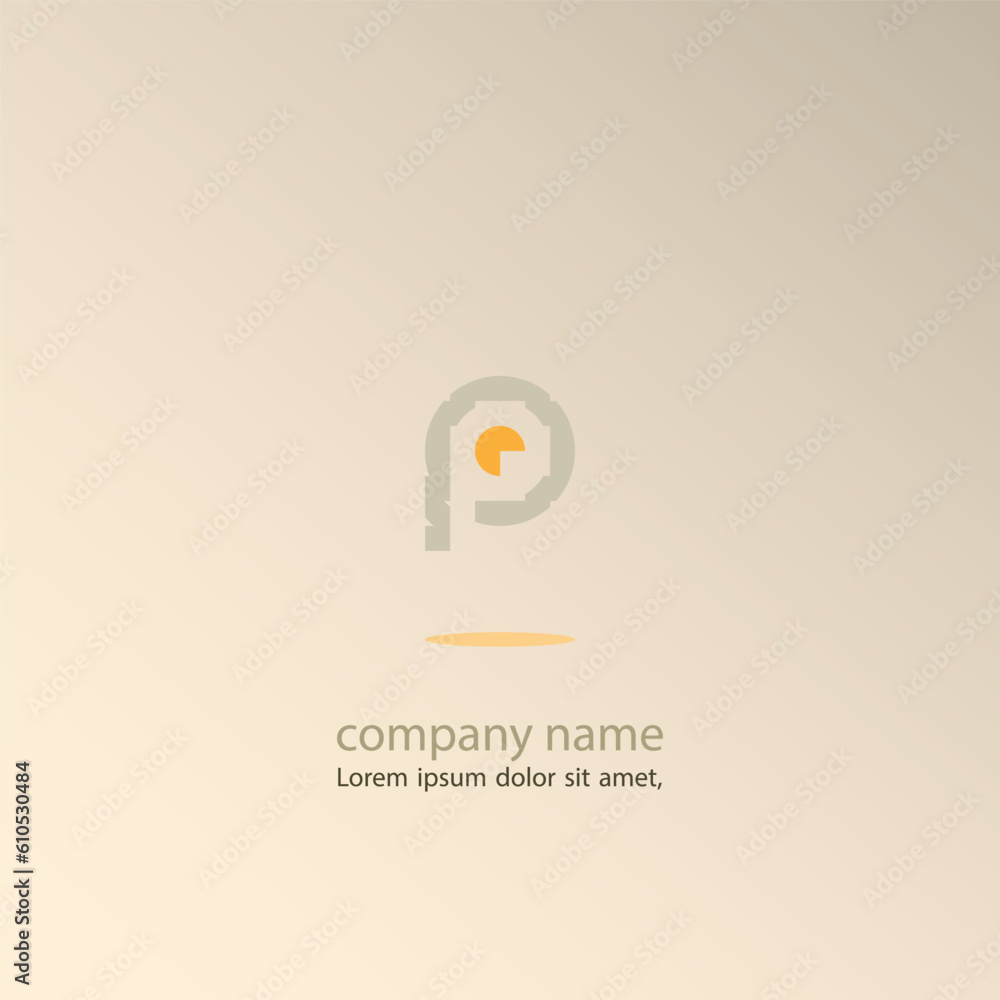 logo icon design letter P matrix shape navy blue color monogram elegant ...