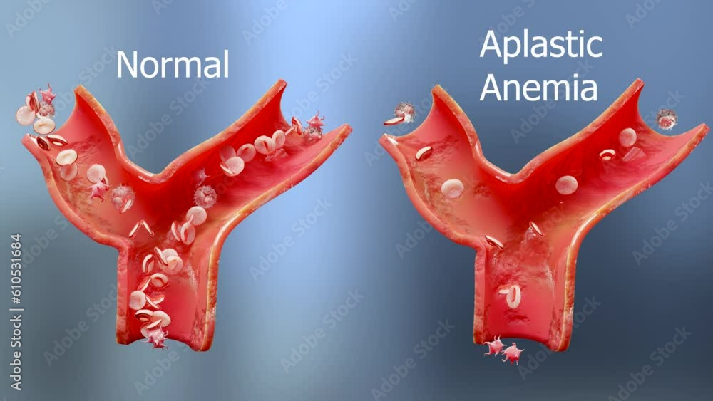 Anemia amount of blood cell or hemoglobin and normal. Aplastic anemia ...