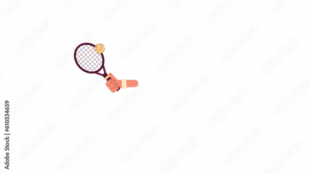 Video Stock Serve tennis ball animation. Animated isolated 2D tennis ...