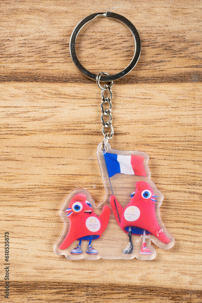 ZHONGSHAN China-June 2,2023:Paris Olympic Games 2024 mascot the Phryges ...