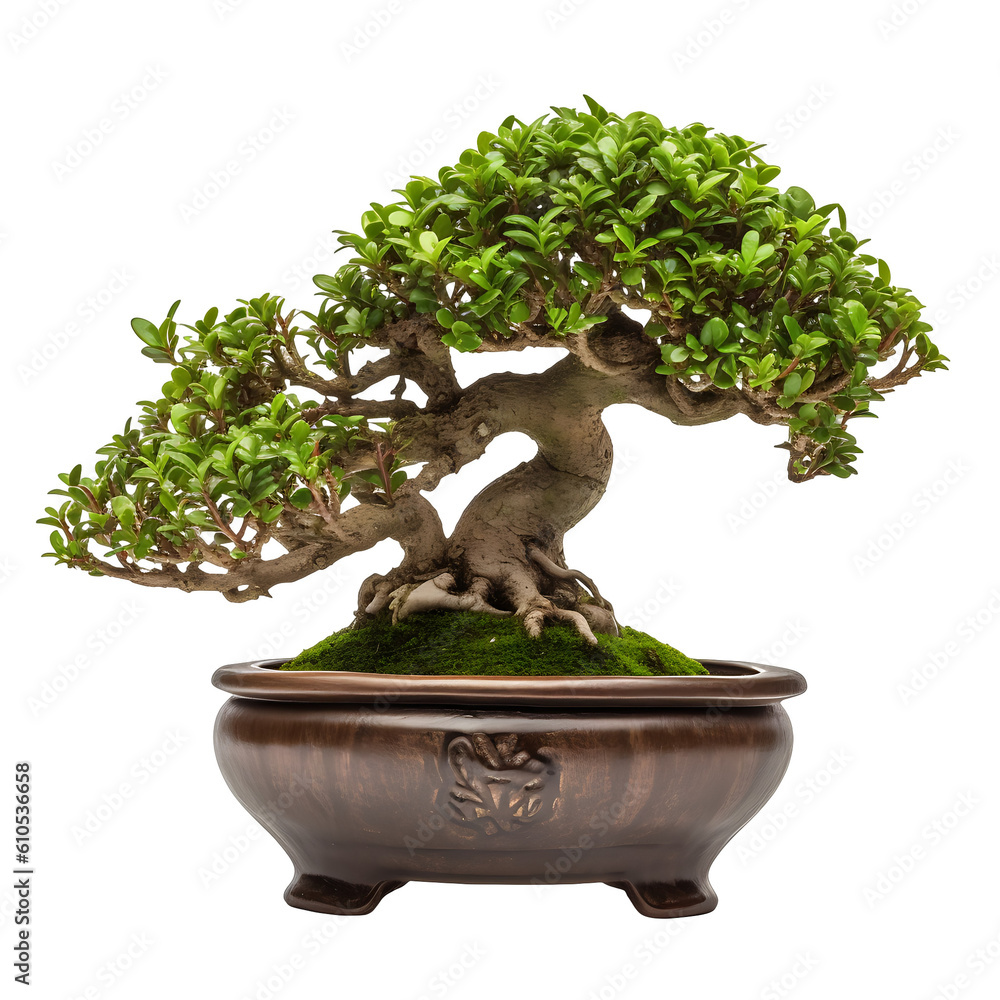 Bonsai tree in traditional pot isolated on Transparent Background. Png ...