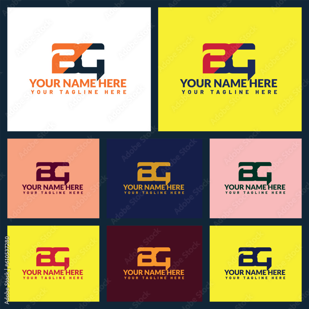 Bg letter logo or bg text logo and bg word logo design. Stock Vector ...