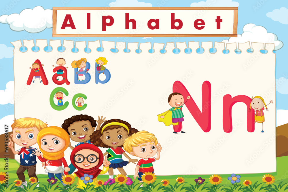 kids Free vector english alphabet fonts in different colors, Free ...