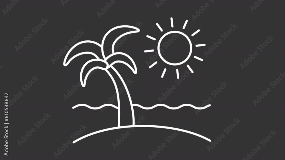 Sunburn white icons animation. Animated line sun protection ...