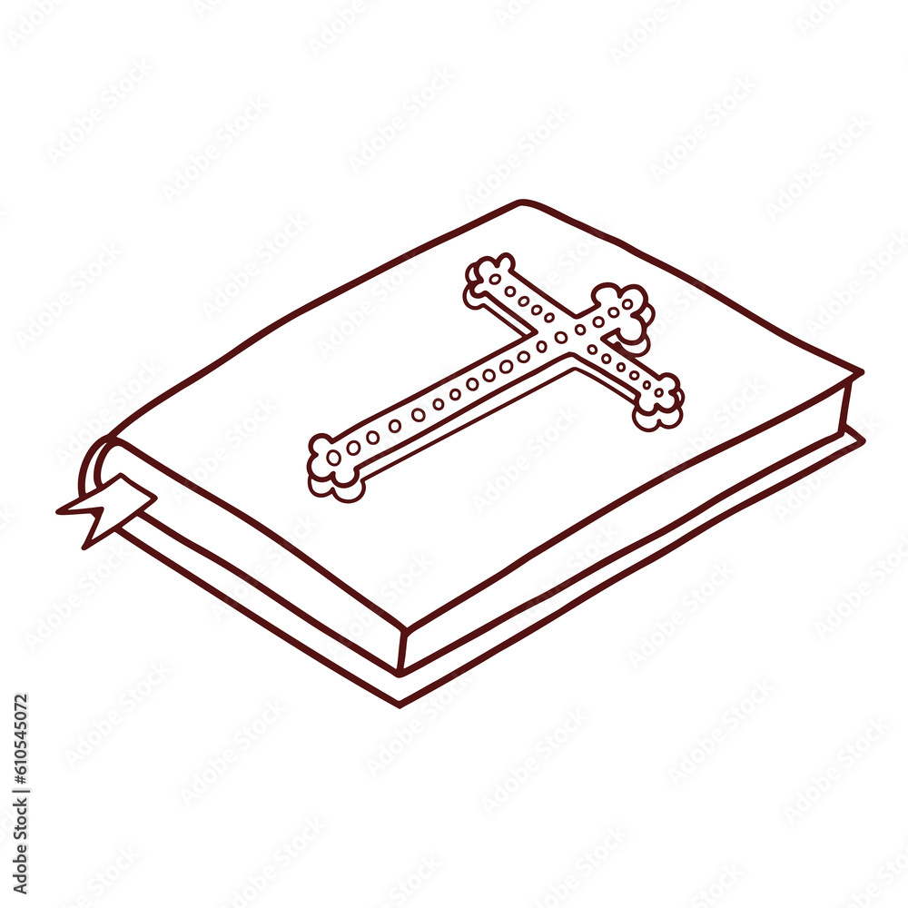 Christianity Element Hand Drawing Style with Bible Doodle Stock ...