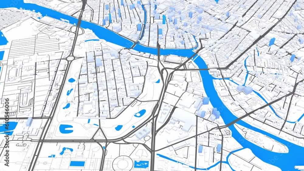 3d model Manila map background loop. Spinning around Philippines city ...