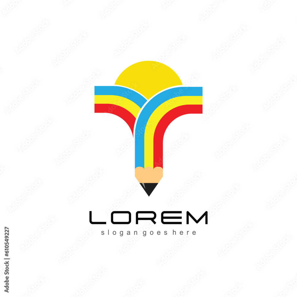 a pencil logo with the shape of the letter T or it can also look Y ...