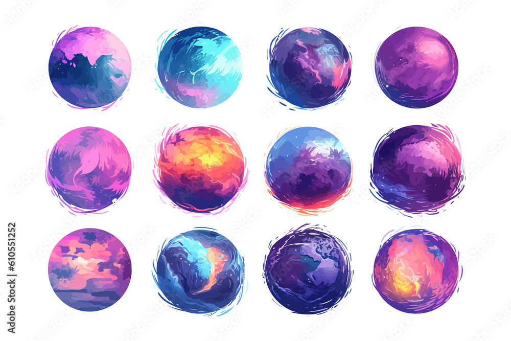 Planet earth vector set collection graphic clipart design. Generative ...