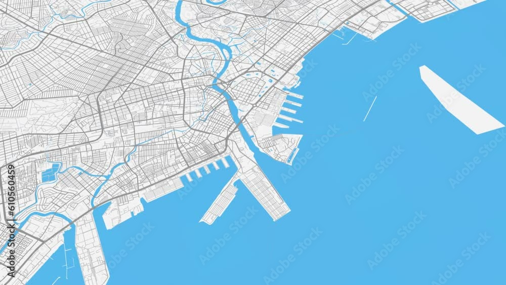 Light grey blue Manila map background loop. Spinning around Philippines ...