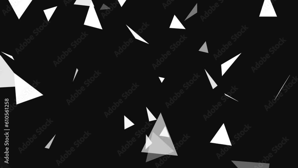 Triangle particles shapes moving on black screen background HD ...