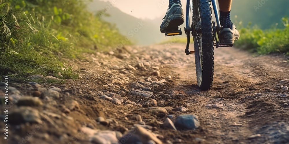 AI Generated. AI Generative. Mountain bike inspirational motivational ...