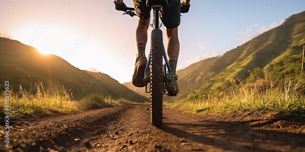 AI Generated. AI Generative. Mountain bike inspirational motivational ...