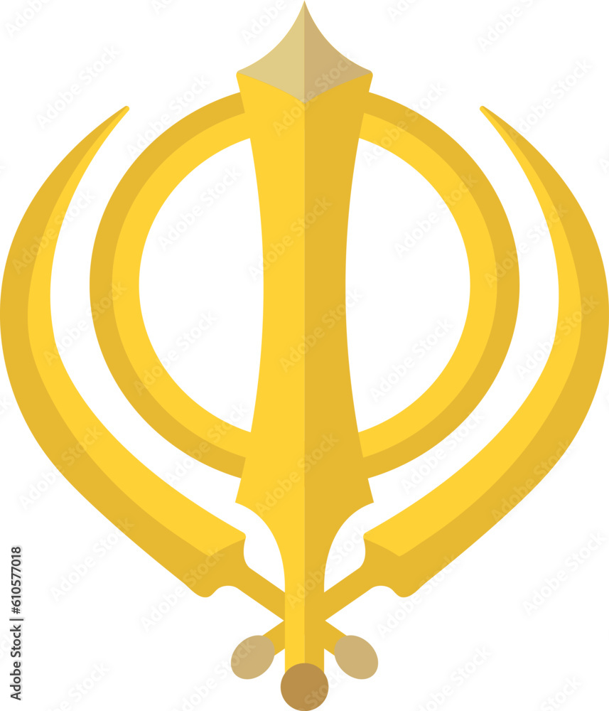 golden sikhism Religious symbol vector image Stock Vector | Adobe Stock