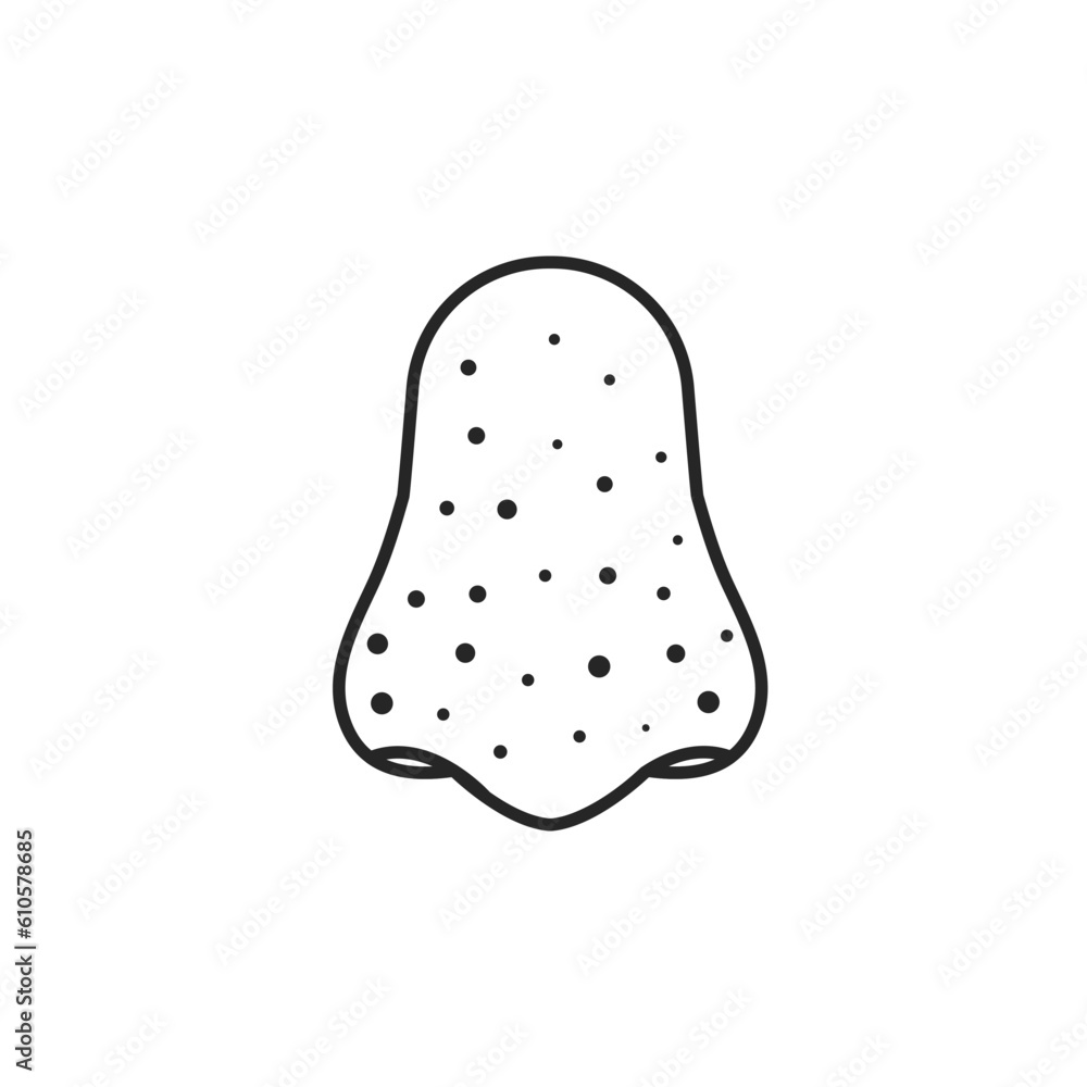 Clogged nose blackheads icon. Acne comedone pores exfoliation strip ...