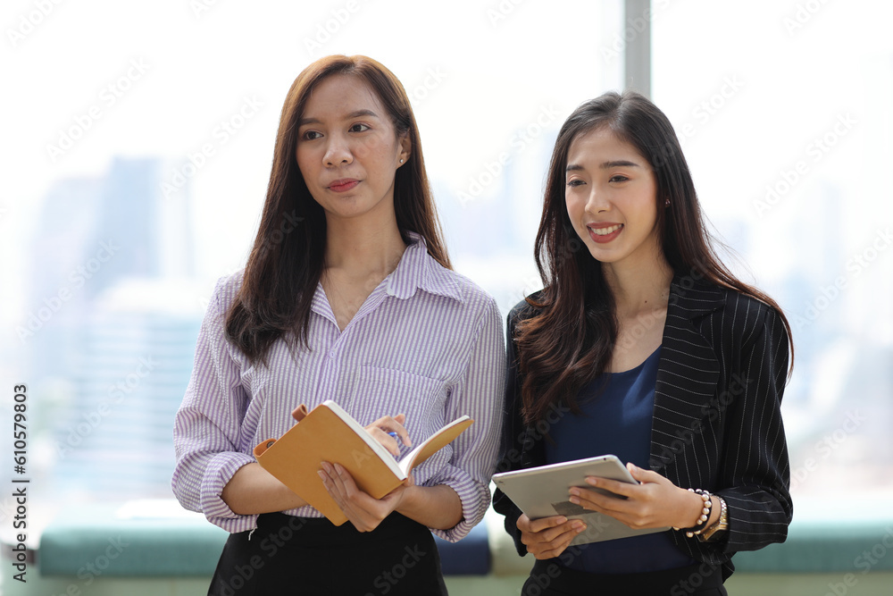 Collaborative process of young asian business people team working ...