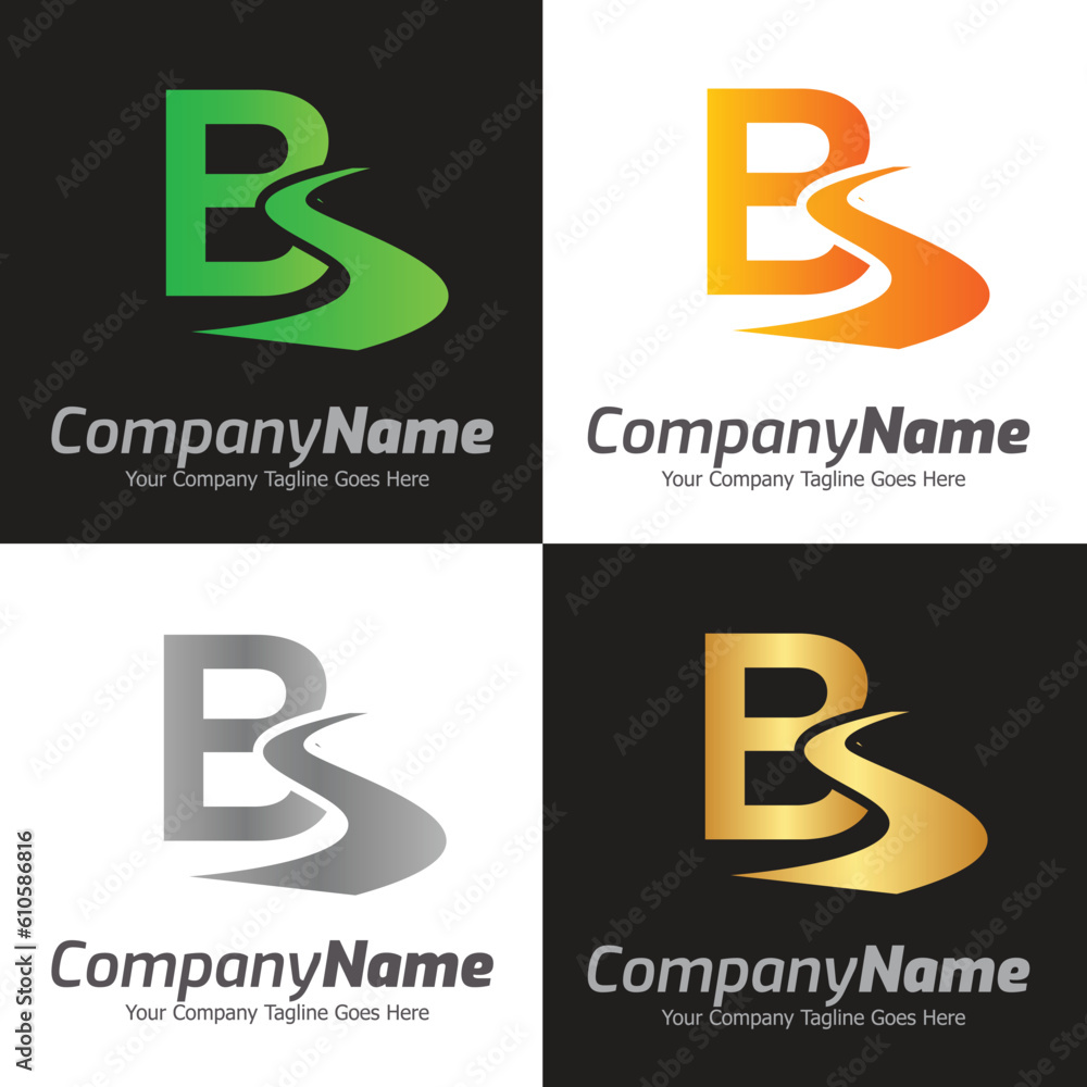 Letter B vector logo template, Colorful Letter B logo, Road highway ...