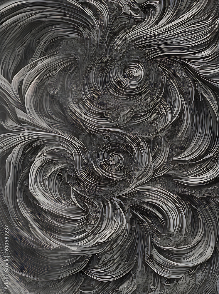 Matte black metal swirls Pantone palette. Stock Illustration | Adobe Stock