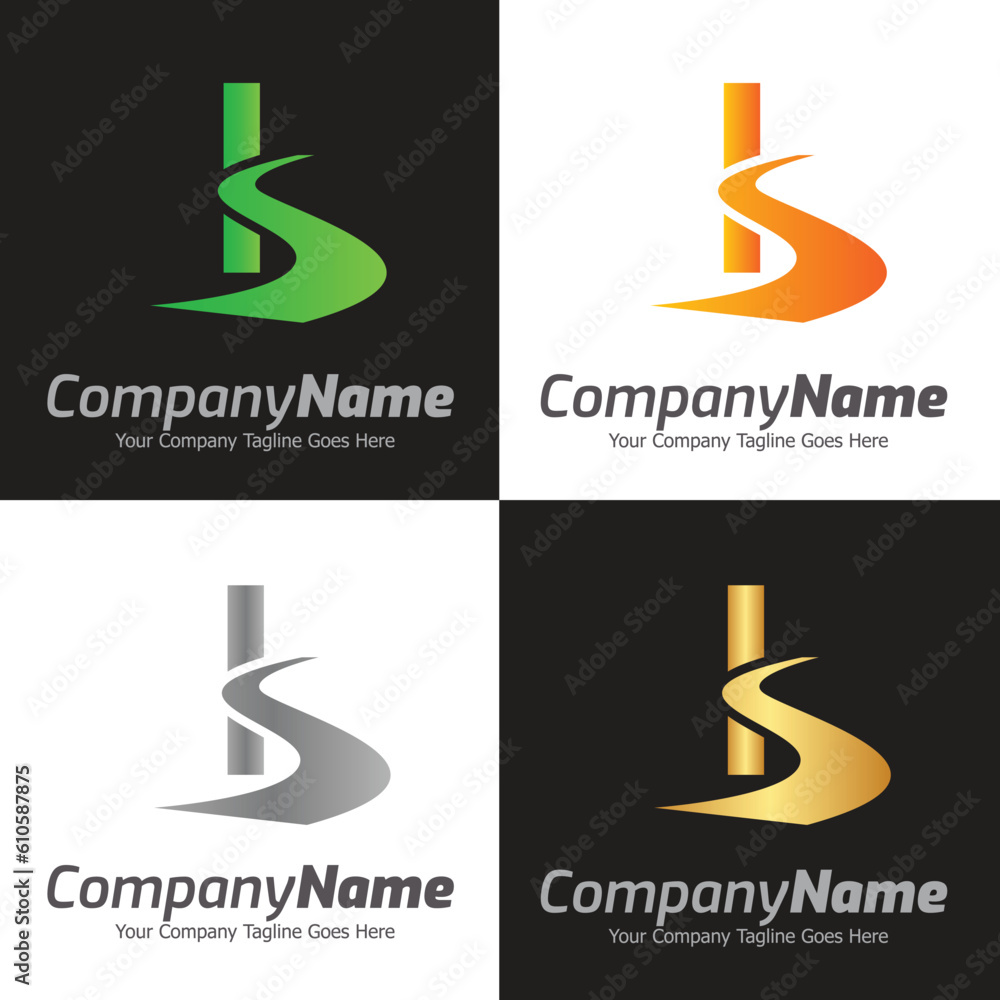 Letter I vector logo template, Colorful Letter I logo, Road highway ...