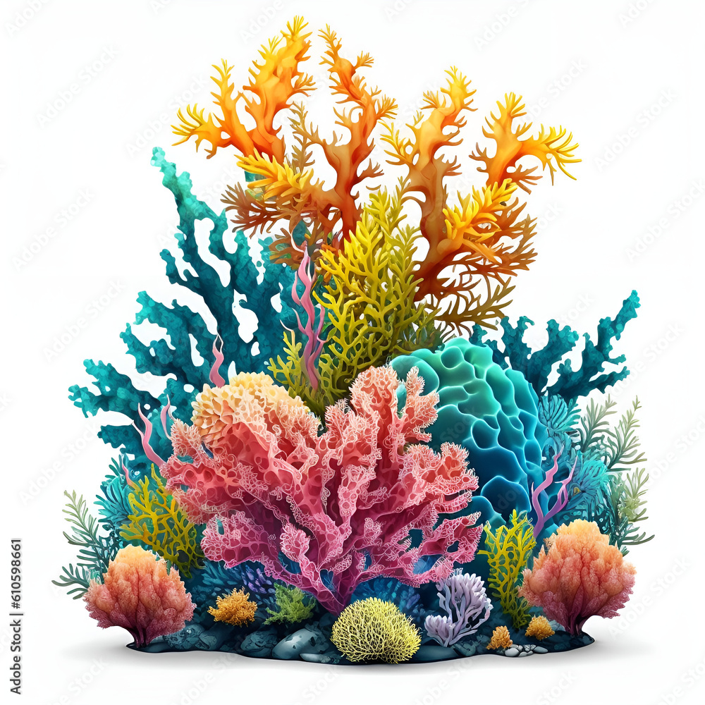 Coral reef isolated on transparent background cutout PNG generative ai ...