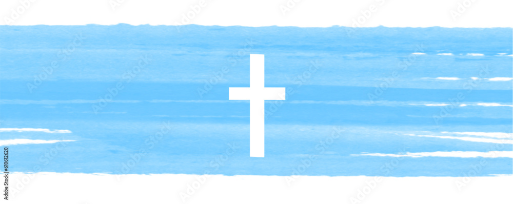 cross on blue background, cross on the sky, Watercolor eps Easter cross ...