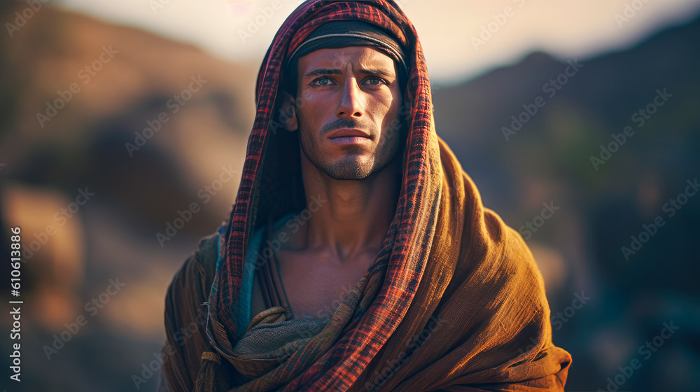 Colorful painting art portrait of Joseph in Egypt. Old testament ...