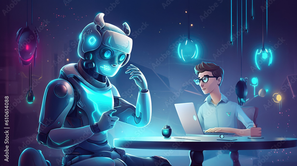 AI bot, chatbot, AI Artificial Intelligence technology, helpful ...