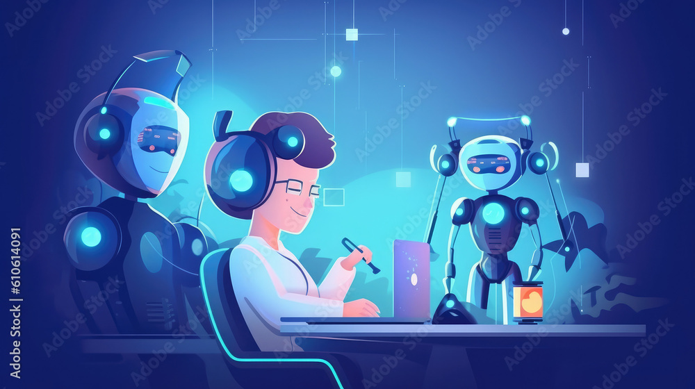 AI bot, chatbot, AI Artificial Intelligence technology, helpful ...